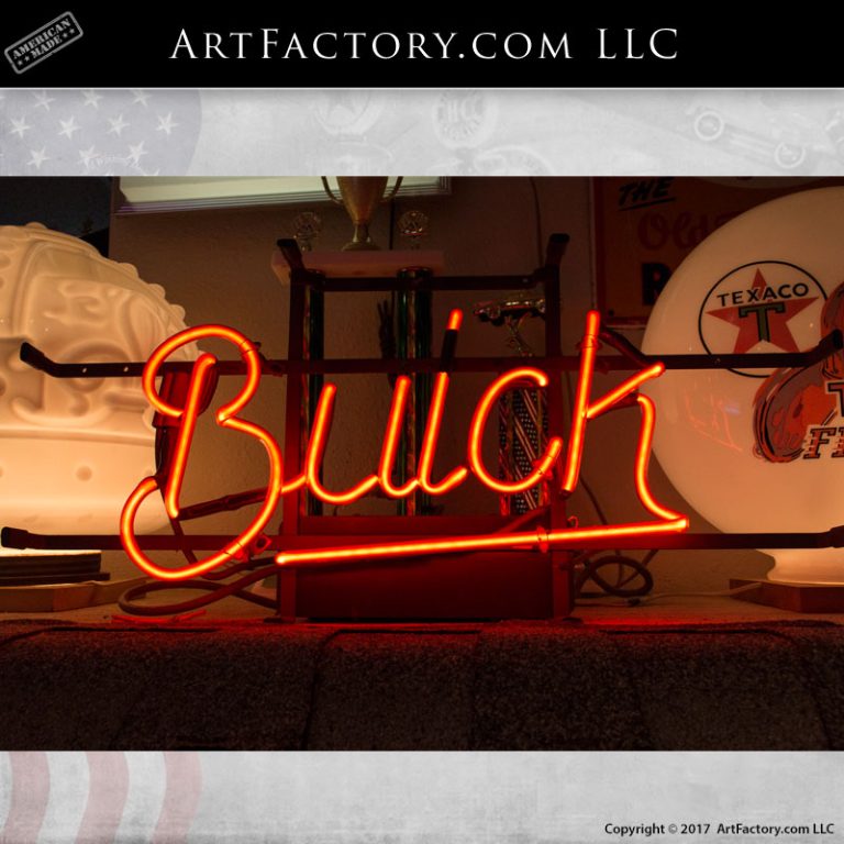 Buick Neon Showroom Sign: Rare Vintage 1940's Dealership Automobilia
