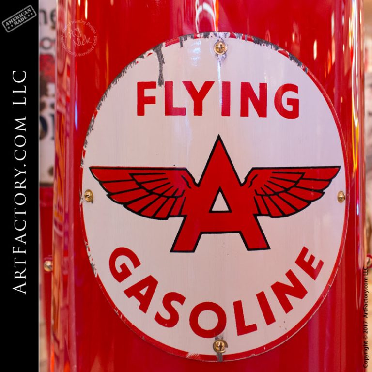 Vintage Wayne 615 Visible Gas Pump: With Flying A Gasoline Signage